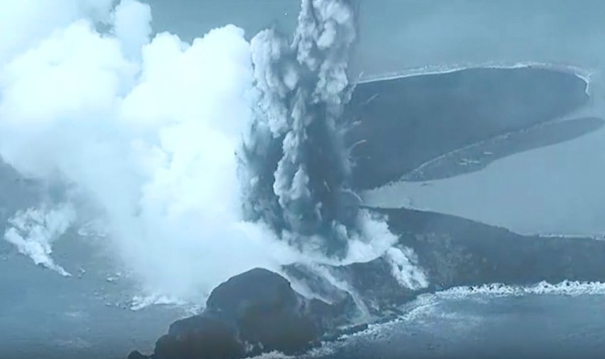 Japan's new volcanic island has erupted again — and the dramatic ...